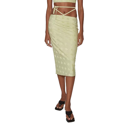 天鹅绒迷笛裙MISBHV绿色