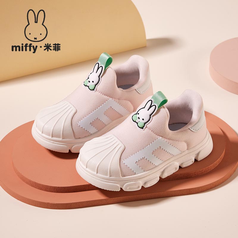 Miffy米菲童鞋春秋新款女童防滑一脚蹬防撞鞋头运动鞋稳步幼童鞋