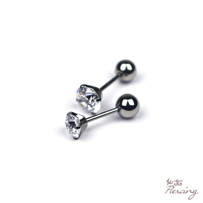 超闪5A锆石医用钛合金防过敏耳钉