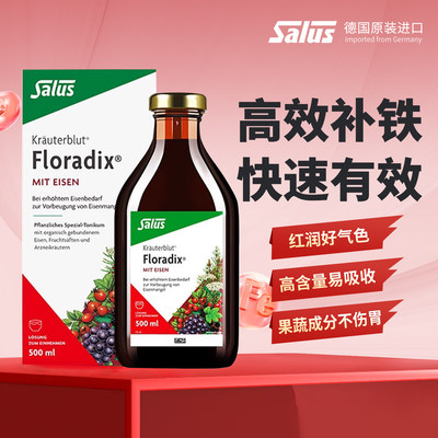 Floradix 德国进口铁元气血补铁口服液 女性补铁剂 孕期补铁500ml