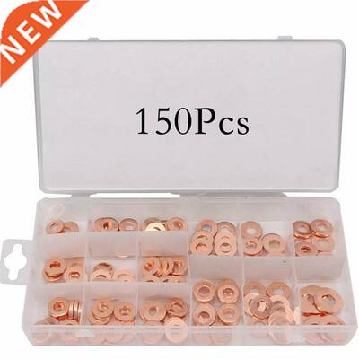 150Pcs Copper Washer Gasket Nut and Bolt Set 15 Sizes Flat R