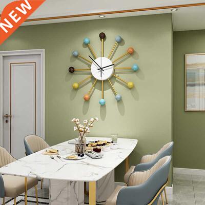 MEISD Wrought Iron Metal Wall Clock Colors Balls Sunburst Si