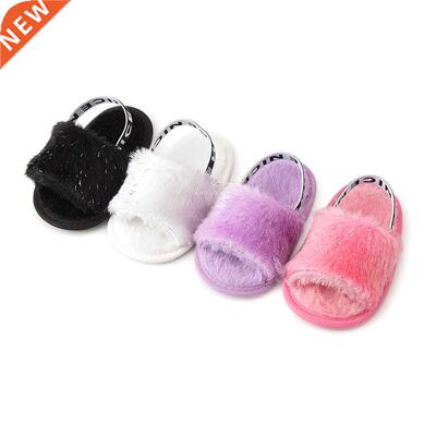 KIDSUN Baby Girls Shoes Fluff Infant Girl Black Newborn Anti