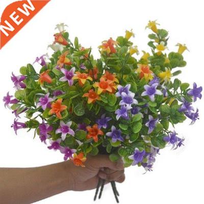 4 Bundles Artificial Lily Flowers Faux Outdoor Plastic