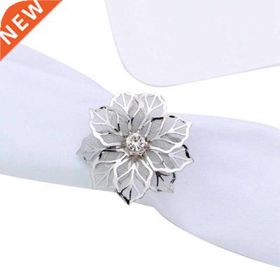 12 Pcs D Floral Metal Napkin Rings Holder Dinner Wedding To