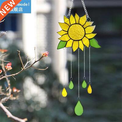 2021 Sunflower Enamel Pendant Acrylic Wind Chimes Hanging Ho