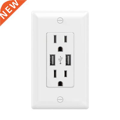 Fast Charger USB Outlet, Duplex USB Wall Outlet with 15A 110