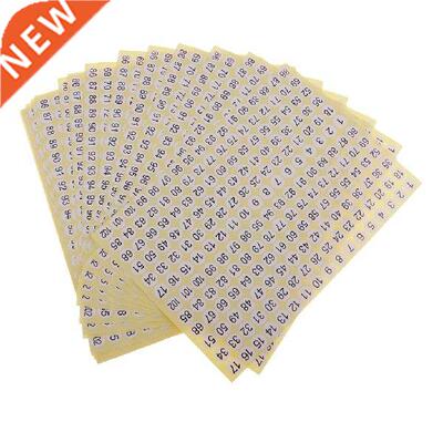 15 Sheets White Round Sticky Numbered Labels, 1-102 Self