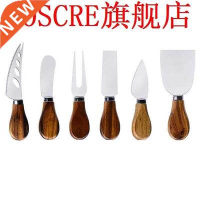 Cheese Knife Set-6 Pieces Cheese Knives with Bamboo Wood Han