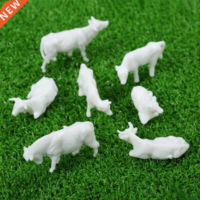 100Pcs HO Scale White Unpainted Model Cows 20mm Scale 1:87 P