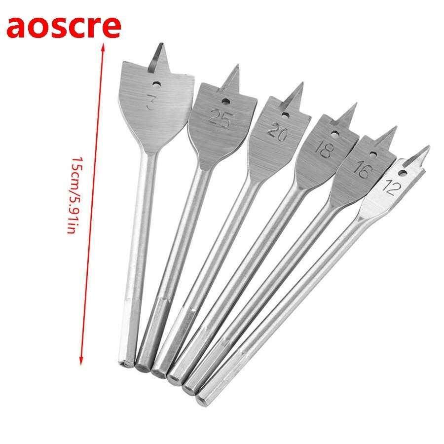 Hole Saw Drill Bit 6Pcs 12/16/18/20/25/35mm Flat Hole Saw Dr_虎窝淘