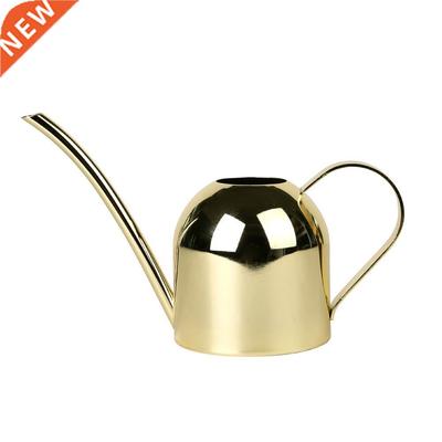 Watering Can Gold Color Stainless Steel Pot Long Spout Indoo