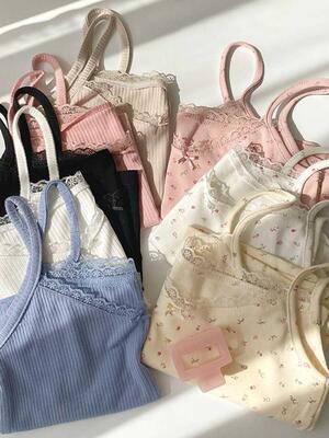 Camisole women's Summer short 2021 new Vintage lace sl