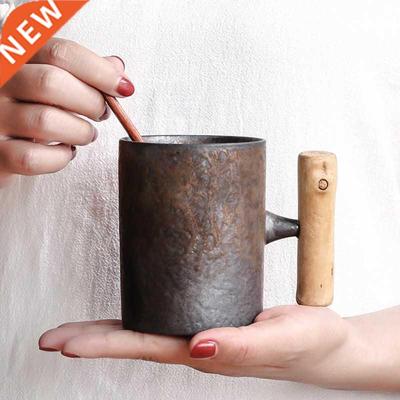 Japanese-style Vintage Ceramic Coffee Mug Tumbler Rust Glaze