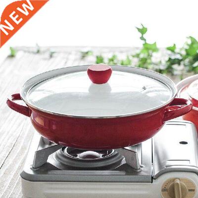 Japanese small thick enamel chafing dish hot pot porcelain