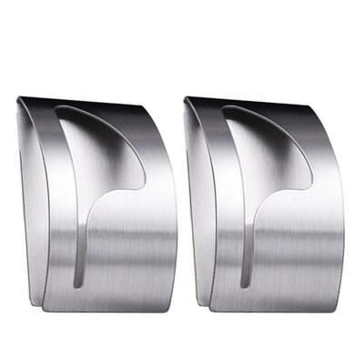 1/2Pcs Stainless Steel Towel Holder Hook Self Aesive Clip