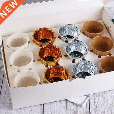 10Pcs 12-Grids Cupcake Box With Window White Kraft Paper Box