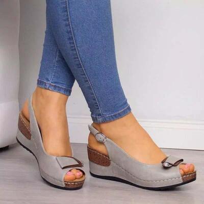 2021 Woman Sandals Retro Wedges Summer Wedge Sandals Female