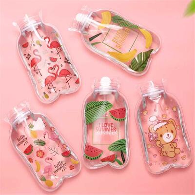Cute Transparent Hot Water Bottle Warm Belly Treasure Cartoo