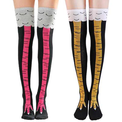 Chicken Paws Feet Socks Women's Long Socks Funny Cartoon Cot