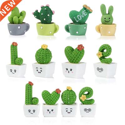 Mini Cactus Flower Miniature Figurines Pot Succulent Plants