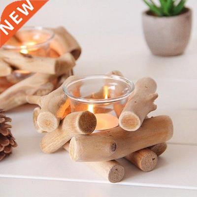 Candle Holders Natural Wooden Candlestick Tealight