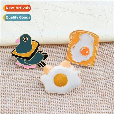Japanese cartoon fun bread corsage omelette bird food alloy