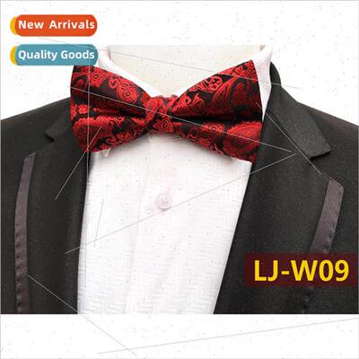 Cashew Flower Bow Tie Polyester Jacquard Fabric Men Formal S