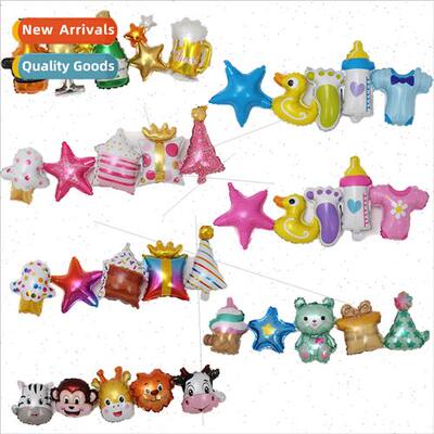 Onepcs pull-up ball bear birthday party pull flag baby model