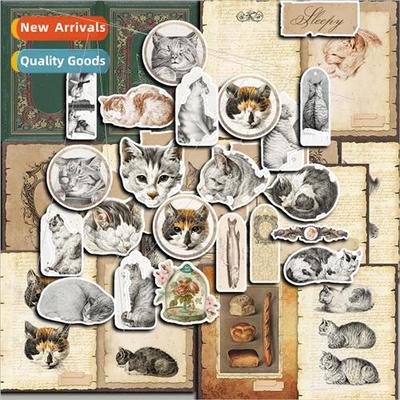 Cat Pattern Handbook Cat Cat Theme Pack Material Paper + Sti