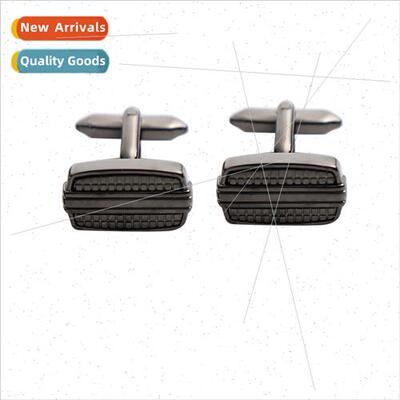 mple metal cufflinks electroplating gunmetal color texture c