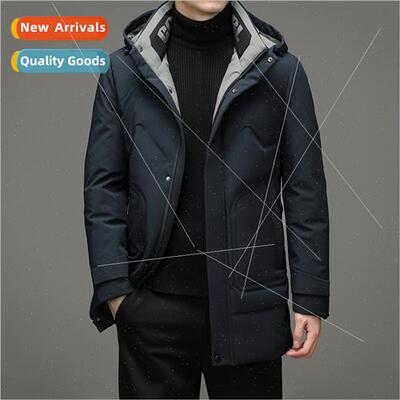 Removable cap  jacket men down jacket in long 2023 winter da