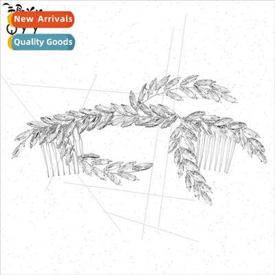 Creative Branch Leaf Hair Comb xury Sparkling Rhinestone Hai