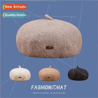 Spring tweed pumpkin beret spring autumn ladies warm lerary