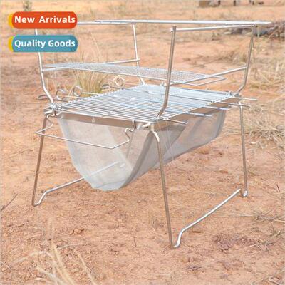 Multifunctional stainless steel barbecue grill two adjustabl