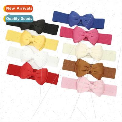 Elastic Waist Concealed Buckle Wide Waistband Black Stereosc