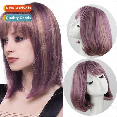 Full case new parted bangs high temperature silk bob wig ndy