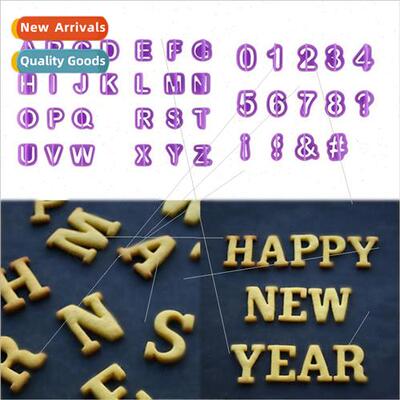 40pcs Alphanumeric Plastic Cookie Moulds Symbol Flip Cake De