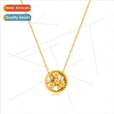 Korea Fashion Hundreds Stainless Steel Gear Pendant mple Tan