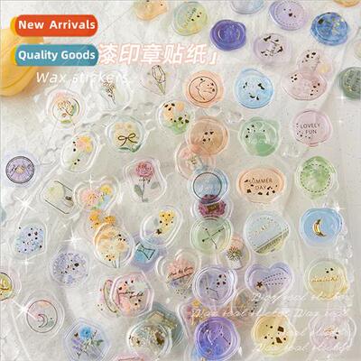 Korea ins fire paint seal stickers lerary aesthetic envelope