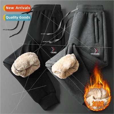 M-8XL extra large size padded thickened lambswool pants men