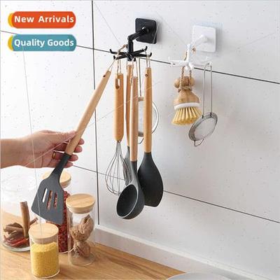 Multi-functional rotatable hooks whout punching adhesive sto