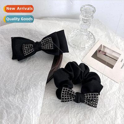 Drill bow back head half clip hairpin black hairpin ins Kore