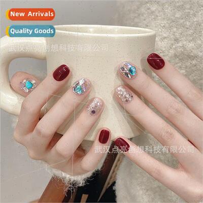 Thumping Heartbeat~Handmade Wearable Nail Red New Year Glter