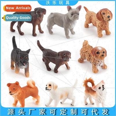 Small Solid Puppy Model Set Static Ornament Labrador Shiba I