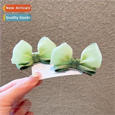 Store self-created 2023 bow hair clips children high-end hai
