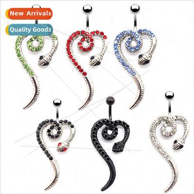 Europe Snake Belly Button Ring Zodiac Navel Button Animal Na