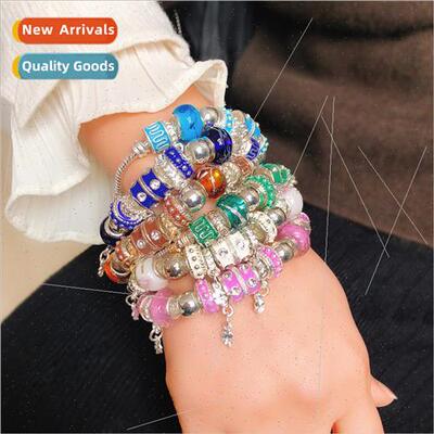 Europe round bead copper chain DIY handmade beaded bracelet