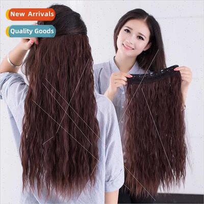 Five clip hair extensions corn perm wig piece female one pie