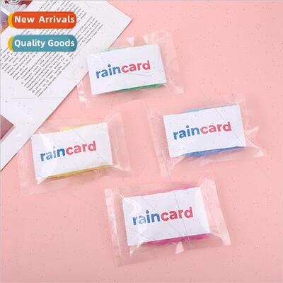 Raincard card raincoat adult disposable vacuum compression p
